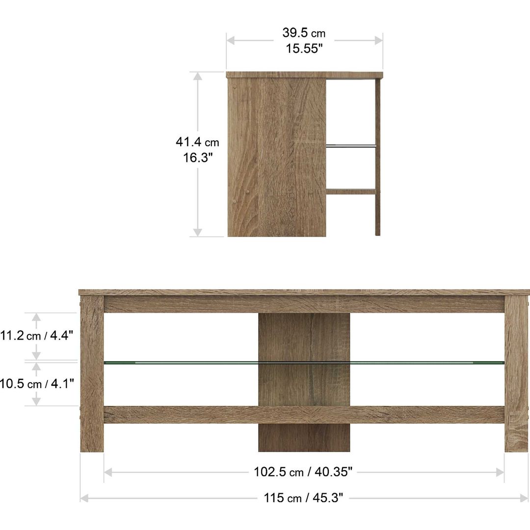 AVF Calibre CA115GOX 1150 mm TV Stand Rustic Sawn Oak, Brown | TheBetterBuy